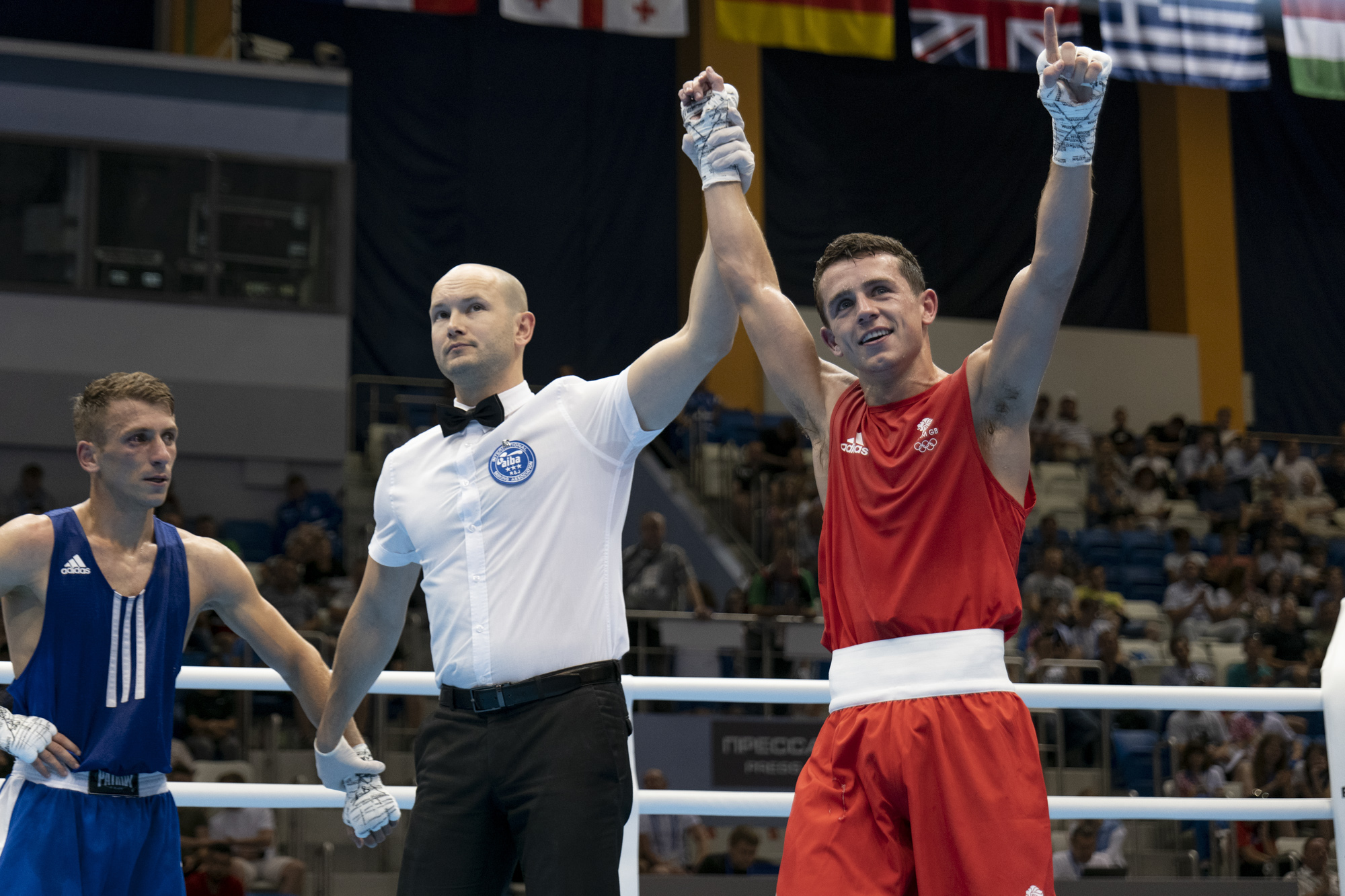 Peter McGrail during the men’s bantam -56kg boxing quarter finals at ...